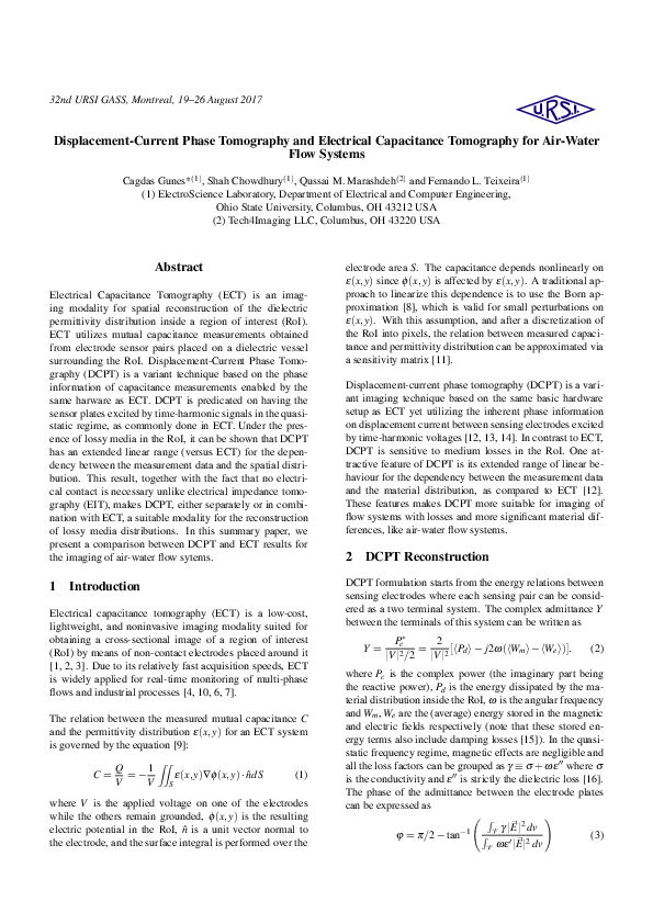 Displacement-current phase tomography and electrical capacitance tomography for air-water flow ...