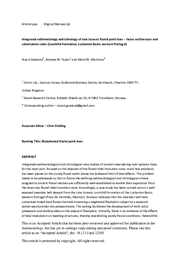 (PDF) Integrated sedimentology and ichnology of Late Jurassic fluvial ...