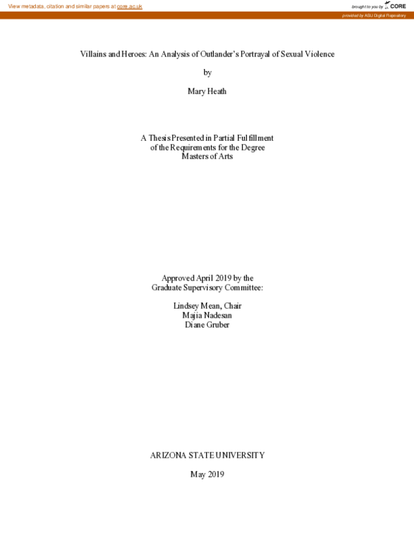 (PDF) Villains and Heroes: An Analysis of Outlander’s Portrayal of Sexual Violence