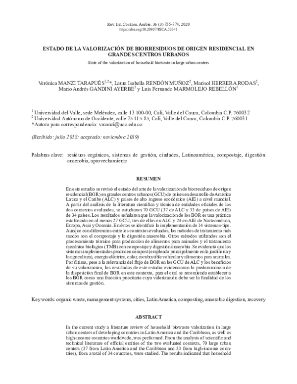 (PDF) Estado De La Valorización De Biorresiduos De Origen Residencial ...