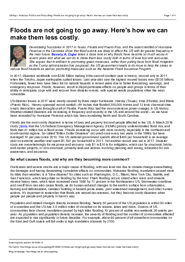 (PDF) Floods are not going to go away. Here's how we can make them less ...