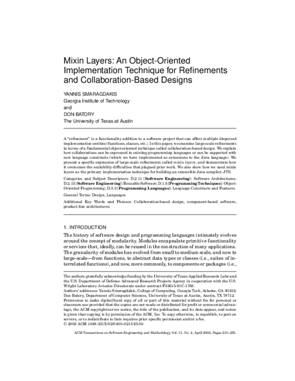 (PDF) Mixin layers