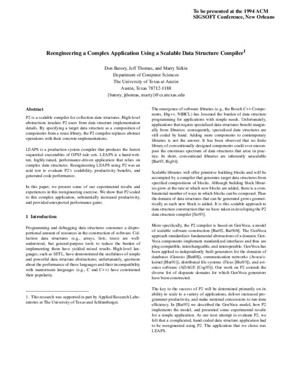 (PDF) Reengineering a complex application using a scalable data ...