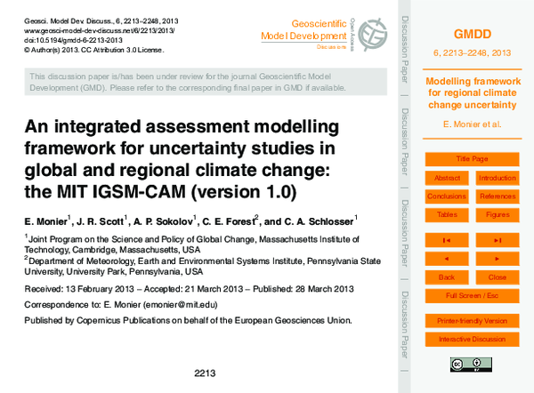 (PDF) An integrated assessment modelling framework for uncertainty studies in global and ...