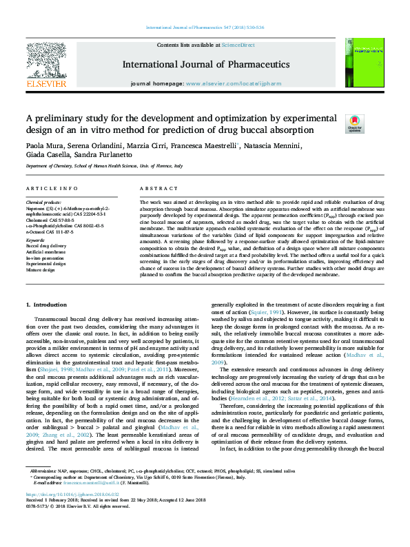 (PDF) A preliminary study for the development and optimization by ...