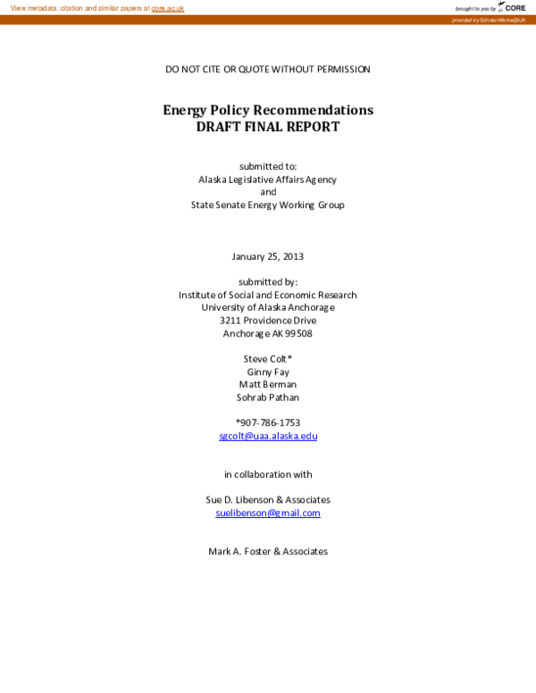 (PDF) (Draft Final Report) | Steve Colt - Academia.edu