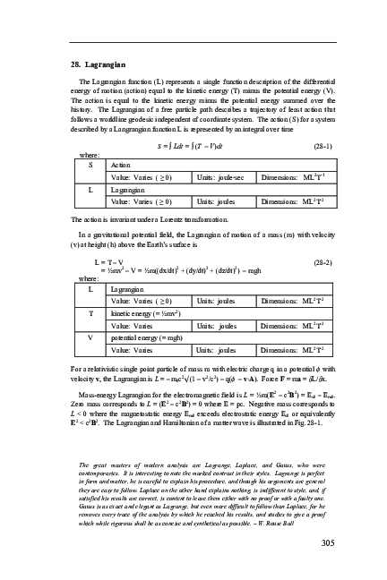 (PDF) Quantum Wave Mechanics Ch 28 Lagrangian