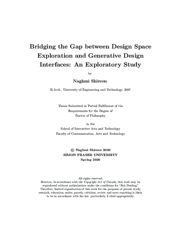 (PDF) Bridging the gap between design space exploration and generative design interfaces: An ...
