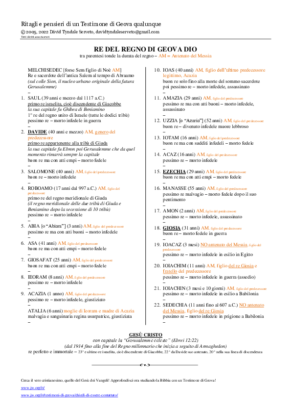 (PDF) Re del Regno di Geova Dio