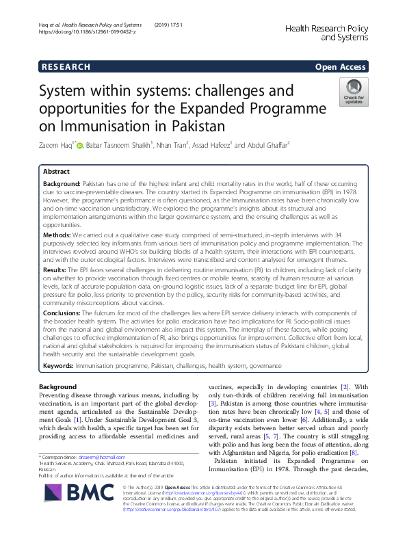 (PDF) System within systems: challenges and opportunities for the ...