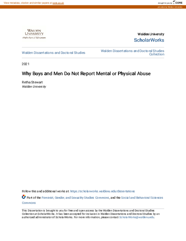 (PDF) Why Boys and Men Do Not Report Mental or Physical Abuse