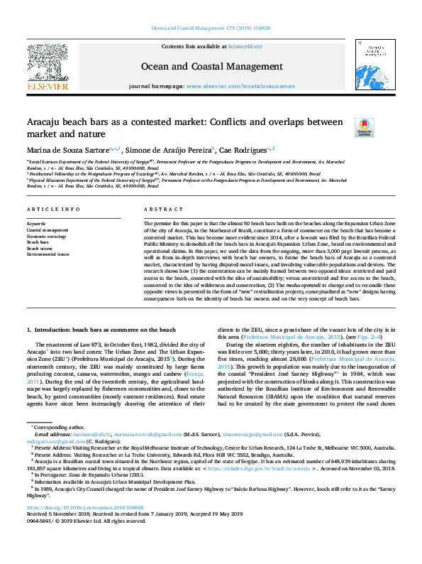 (PDF) Aracaju beach bars as a contested market: Conflicts and overlaps ...