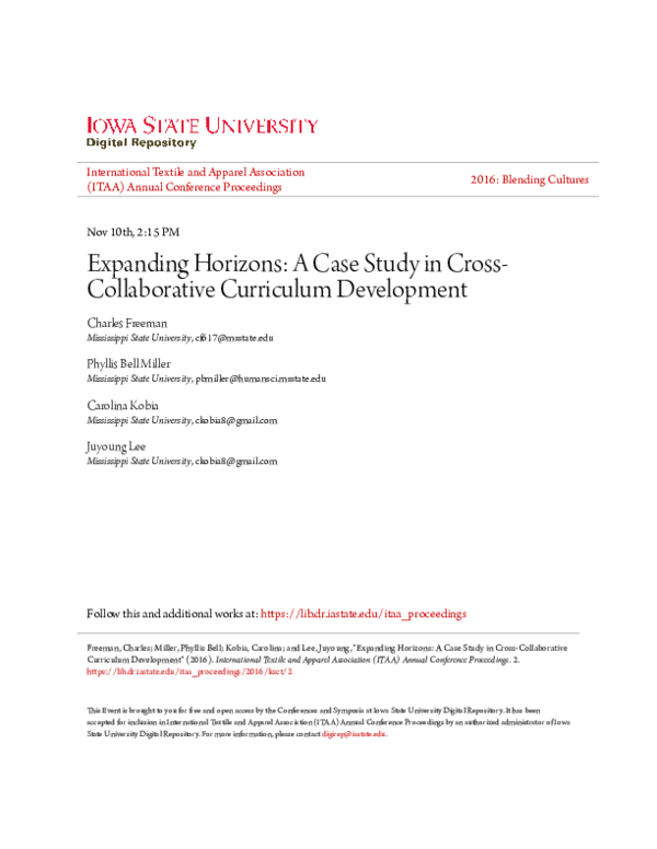 (PDF) Expanding Horizons: A Case Study in Cross-Collaborative ...