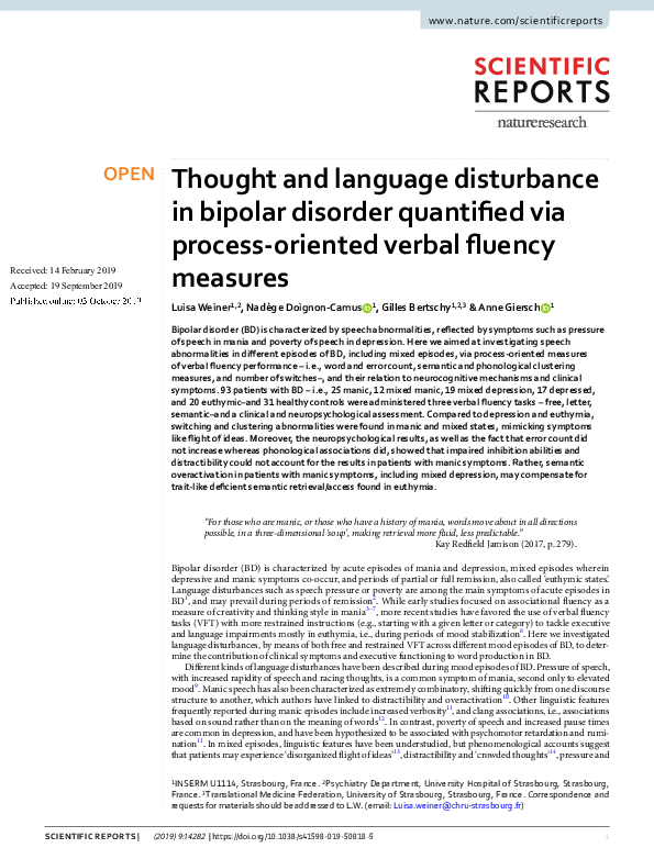(PDF) Thought and language disturbance in bipolar disorder quantified ...