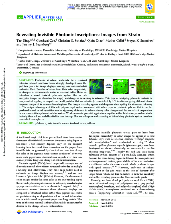 (PDF) Revealing invisible photonic inscriptions: Images from strain