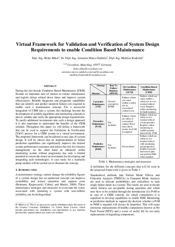 Pdf Virtual Framework For Validation And Verification Of System Design Requirements To Enable