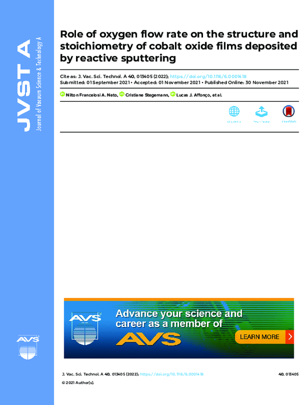 (PDF) Role of oxygen flow rate on the structure and stoichiometry of ...