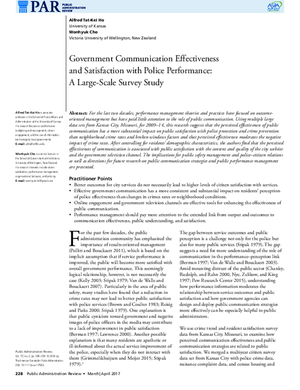 (PDF) Government Communication Effectiveness and Satisfaction with ...