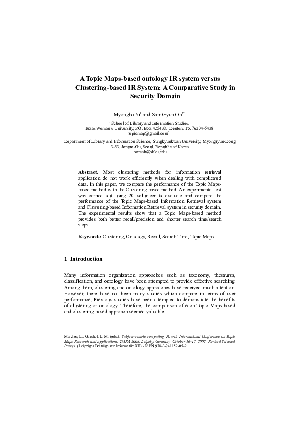 (PDF) A Topic Maps-based ontology IR system versus Clustering-based IR ...