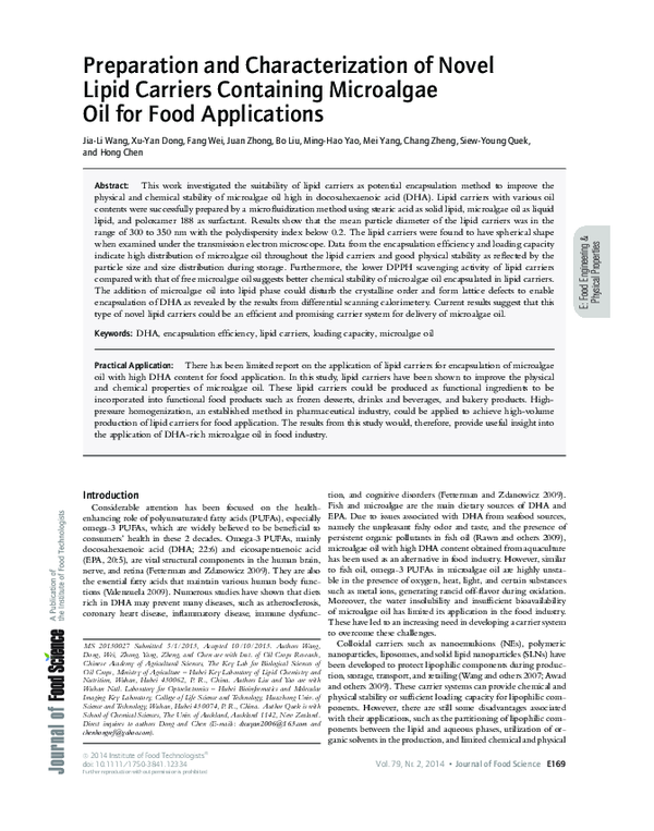 (PDF) Preparation and Characterization of Novel Lipid Carriers ...