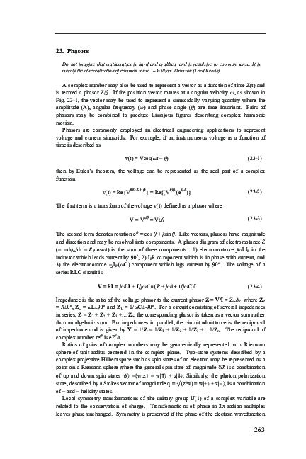 (PDF) Quantum Wave Mechanics Ch 23 Phasors | Larry Reed - Academia.edu