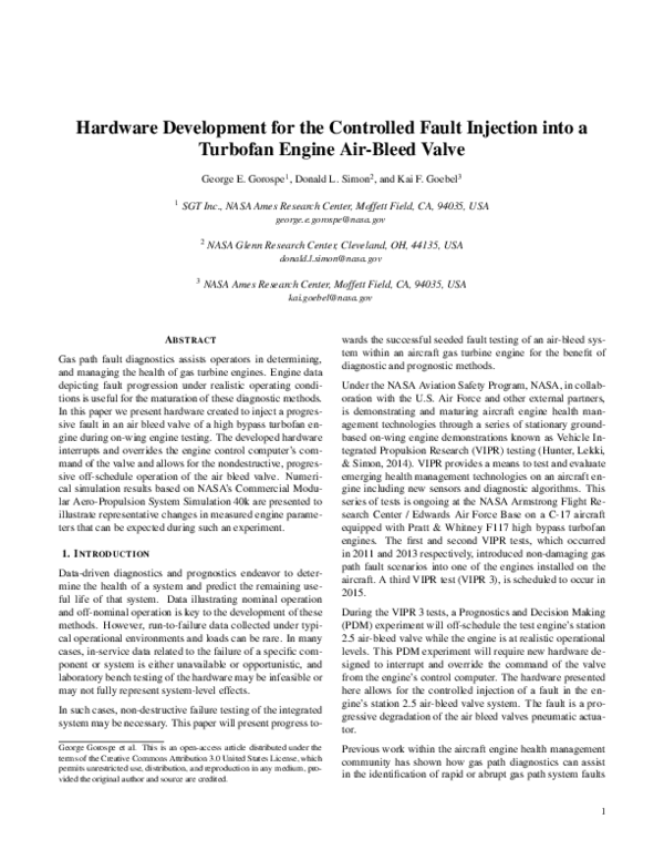 (PDF) Hardware Development for the Controlled Fault Injection into a Turbofan Engine Air-Bleed ...