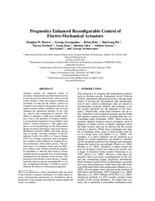 (PDF) A prognostics enhanced reconfigurable control architecture