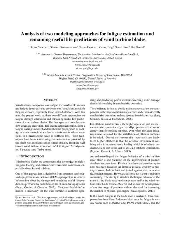 Pdf Analysis Of Two Modeling Approaches For Fatigue Estimation And