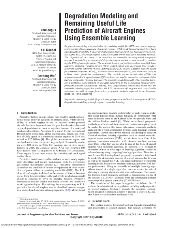 (PDF) Degradation Modeling and Remaining Useful Life Prediction of ...