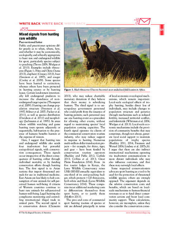 (PDF) Mixed signals from hunting rare wildlife