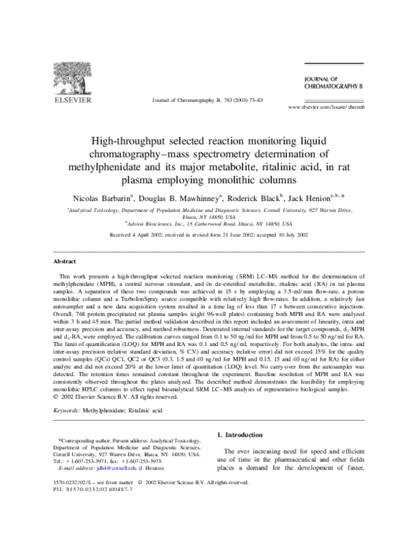 (PDF) High-throughput selected reaction monitoring liquid ...