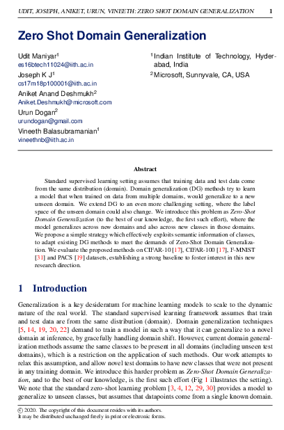 (PDF) Zero-Shot Domain Generalization