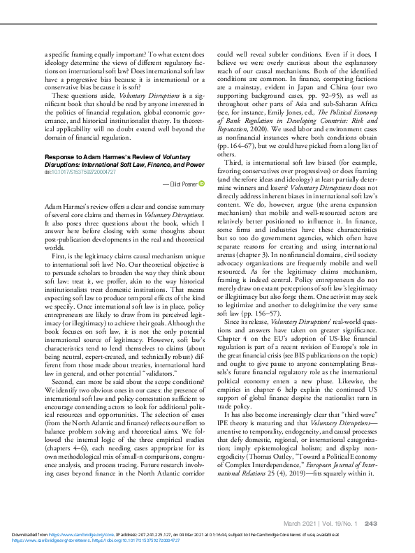 (PDF) Response to Adam Harmes’s Review of Voluntary Disruptions ...