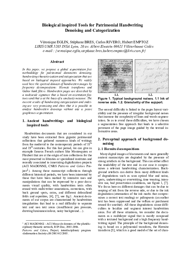 (PDF) Biological inspired tools for patrimonial handwriting denoising ...
