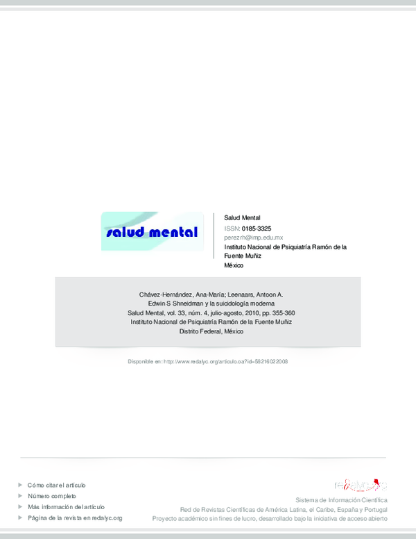 (PDF) Edwin S Shneidman y la suicidología moderna