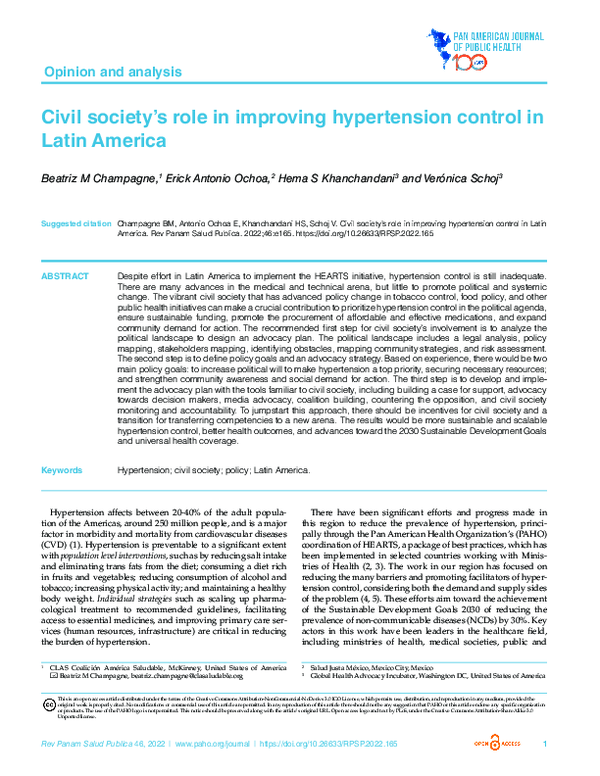 (PDF) Civil society’s role in improving hypertension control in Latin ...