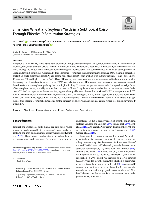 (PDF) Enhancing Wheat and Soybean Yields in a Subtropical Oxisol ...