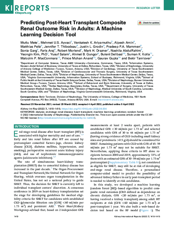 (PDF) Predicting Post-Heart Transplant Composite Renal Outcome Risk in ...