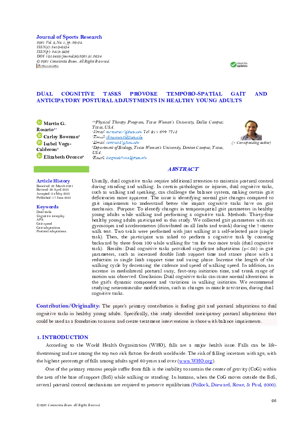 (PDF) Dual Cognitive Tasks Provoke Temporo-Spatial Gait and Anticipatory Postural Adjustments in ...