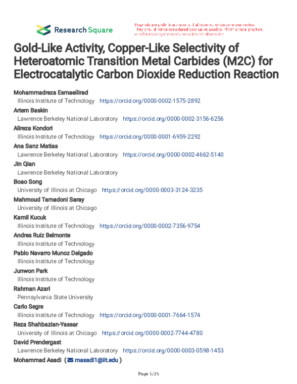 (PDF) Gold-Like Activity, Copper-Like Selectivity of Heteroatomic ...