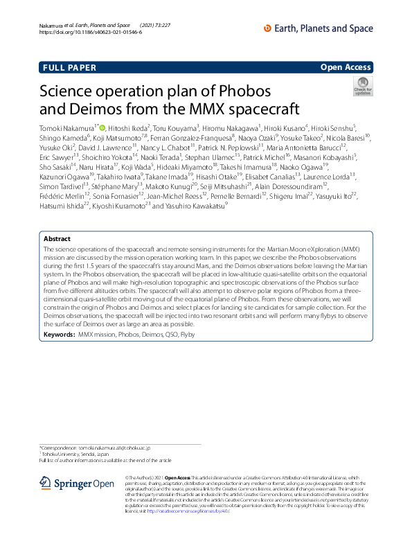 (PDF) Science operation plan of Phobos and Deimos from the MMX spacecraft