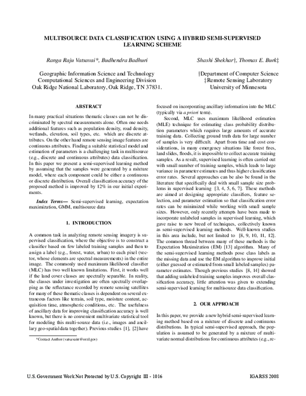 Pdf Multisource Data Classification Using A Hybrid Semi Supervised