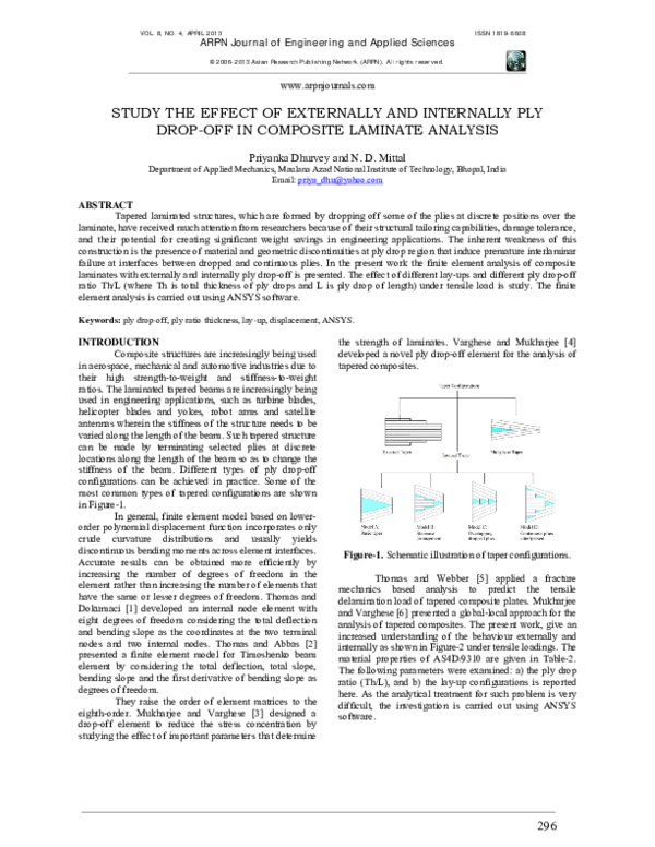 (PDF) Study the Effect of Externally and Internally Ply Drop-Off in Composite Laminate Analysis