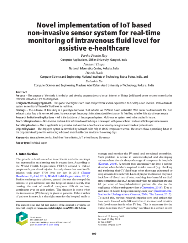 (PDF) Novel implementation of IoT based non-invasive sensor system for real-time monitoring of ...