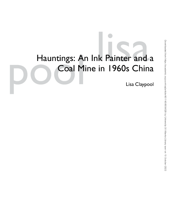 (PDF) Hauntings: An Ink Painter and a Coal Mine in 1960s China