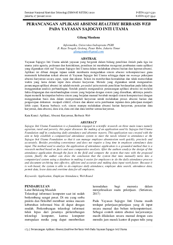 (PDF) Perancangan Aplikasi Absensi Realtime Berbasis Web Pada Yayasan ...