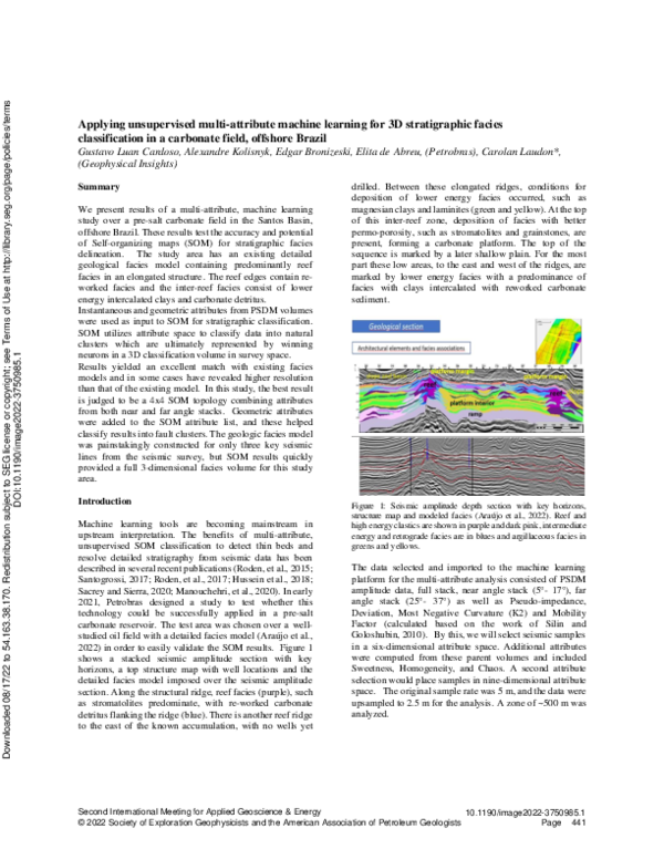 (PDF) Applying unsupervised multiattribute machine learning for 3D stratigraphic facies ...