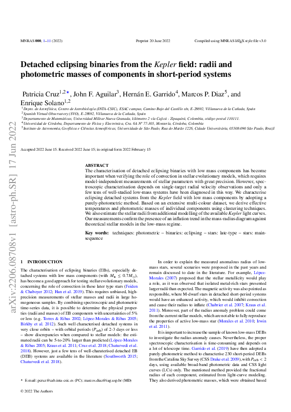 (PDF) Detached eclipsing binaries from the Kepler field: radii and ...