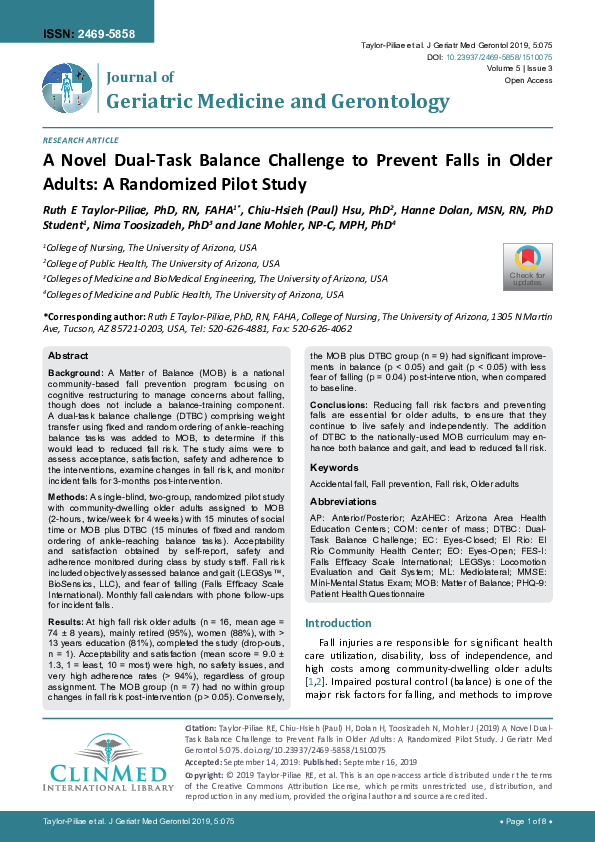 (PDF) Abstract P258: Novel Dual-task Balance Challenge to Prevent Falls ...