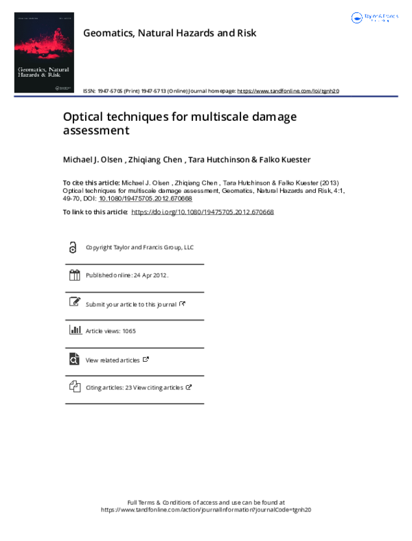 (PDF) Optical techniques for multiscale damage assessment